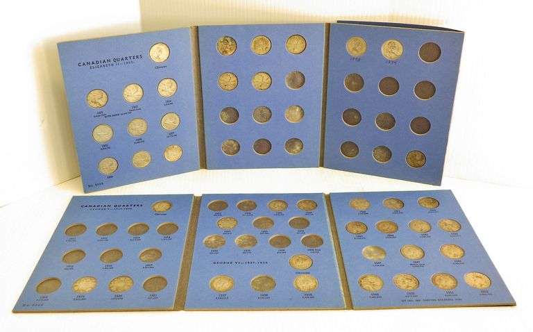 (2) Canadian Quarter collection folder books, includes: One- 1911 to ...