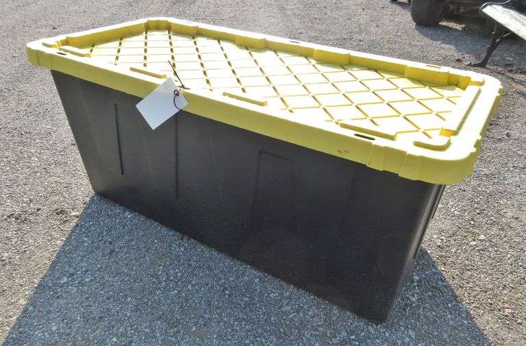Large black and yellow 70-Gallon tote, 45" x 21" x 19" - Albrecht ...