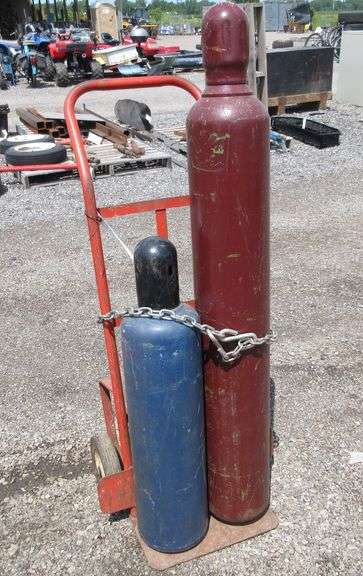 Oxygen tank, acetylene tank, have fuel inside, used, good - Albrecht ...