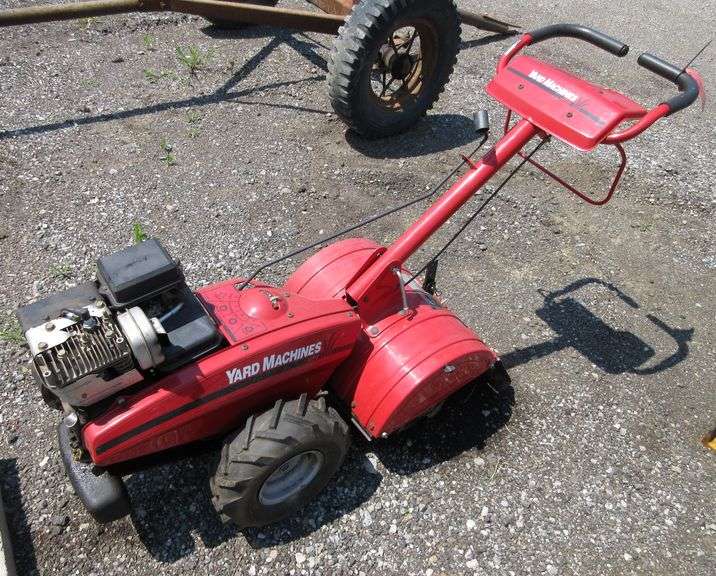 Yard Machine rear tine rototiller, 5 HP, works great - Albrecht Auction ...