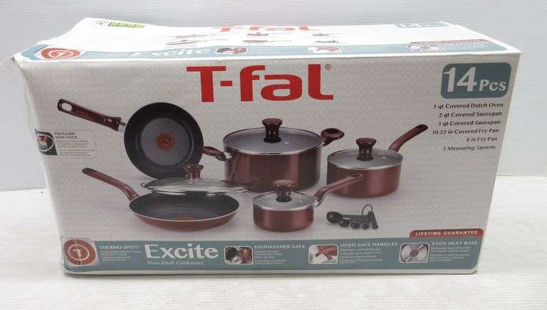 (14) Pieces of T-Fal non-stick cookware, includes: 5-quart covered ...