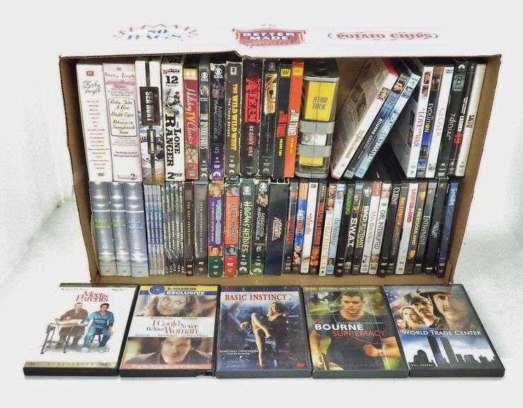 DVD movies, include: 32- Single movies, 25- Collection sets or series ...