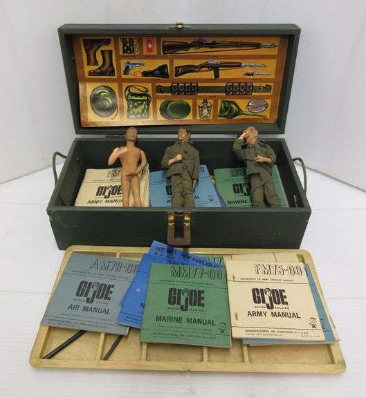1960's Wood GI Joe footlocker wood paper, original old school GI Joe footlocker with (28 ...