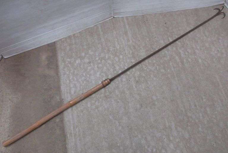 Old fishing hook pole, 48"L, used - Albrecht Auction Service
