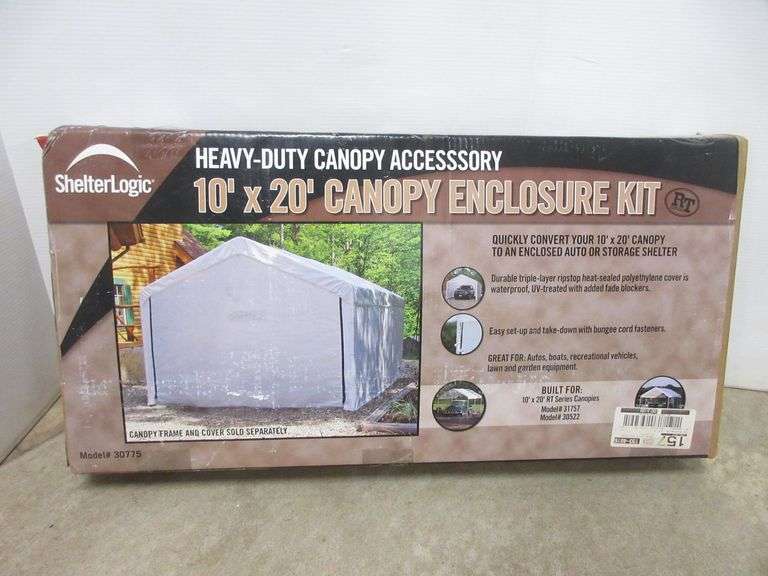 ShelterLogic Heavy-Duty Canopy Accessory Enclosure Kit, 10' x 20', NIB ...