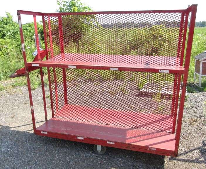 Heavy duty rolling cart, 86 1/2"L x 5'5"H, good - Albrecht Auction Service