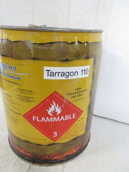 5-Gallon Can of Dragon racing fuel, empty - Albrecht Auction Service