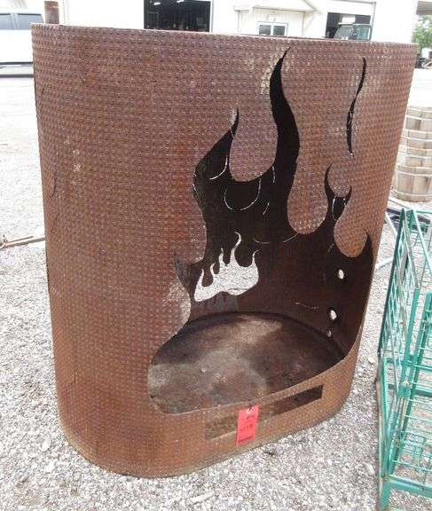 Fuel tank fire pit, 49" x 27" x 48", used and solid, rusty - Albrecht ...