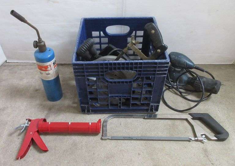 Black & Decker circular saw, sander, propane torch, (2) Hack saws ...