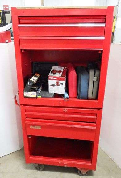 Craftsman double stacked toolbox on wheels, five-drawer and 2-large ...