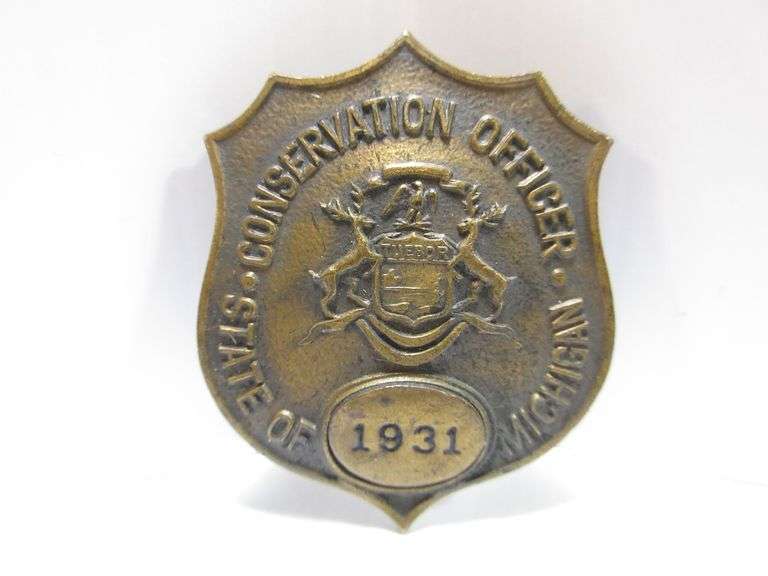 1931 State of Michigan Conservation Officer Badge, 1 3/4"L - Albrecht ...