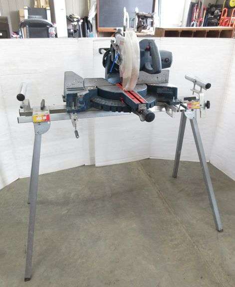 10" Bosch compound sliding miter saw with stablemate, and 100 stand ...