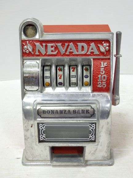 Nevada Bonanza bank slot machine, 7"W x 11"H, works great - Albrecht ...