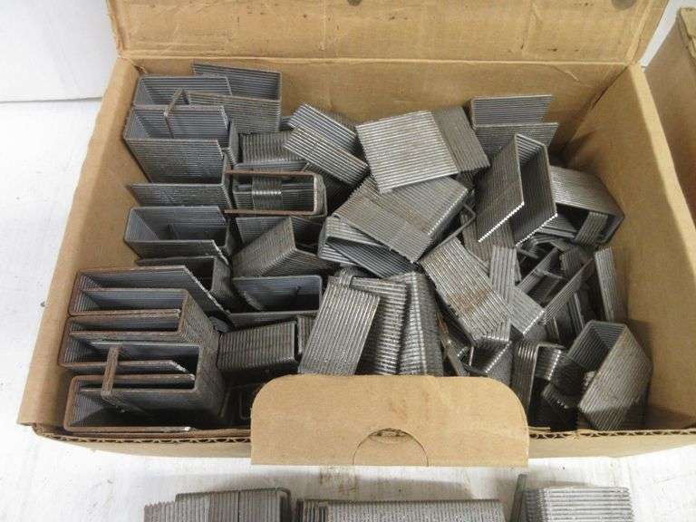 (2) Boxes full of big staples, NOS, for industrial staple gun, made by ...