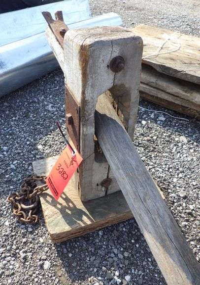 Antique railroad spike puller, mounted on a more modern board, board ...