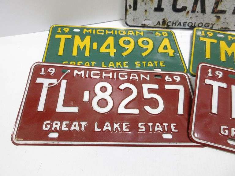 Matching set of 1968 license plates, matching set of 1969 license ...
