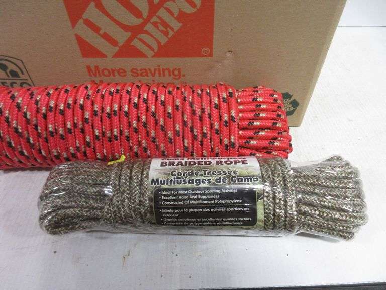 Ropes, includes: (2) Diamond braided poly, 3/8" x 100'; (2) Camo, 3/8 ...