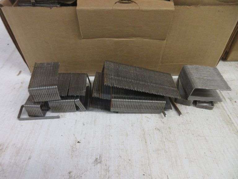 (2) Boxes full of big staples, NOS, for industrial staple gun, made by ...