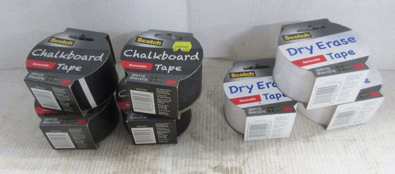 (7) Scotch tapes, include: 3- Dry erase tape, 4- Chalkboard tape, all ...