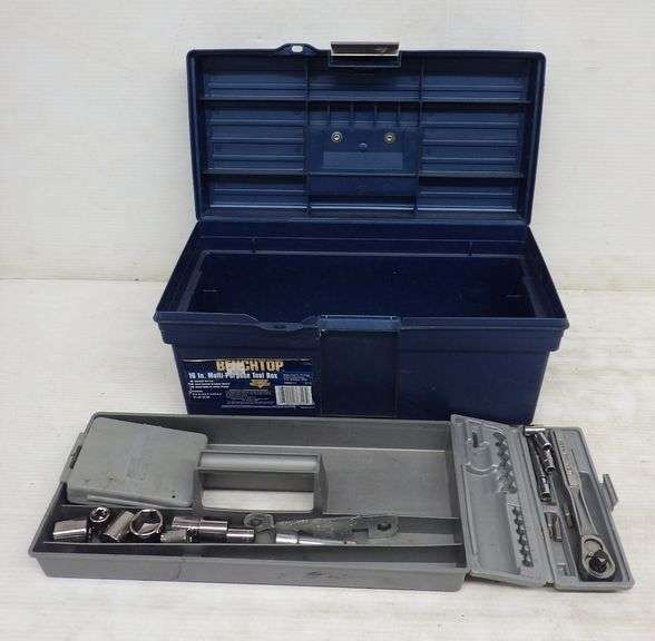 Benchtop multi-purpose tool box with some tools, 16"W - Albrecht ...