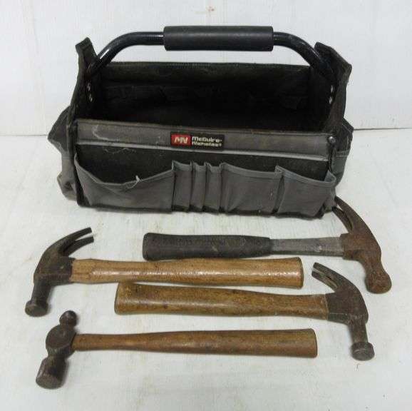 Tool carrier with (6) hammers, and (3) hammer heads, in good condition ...