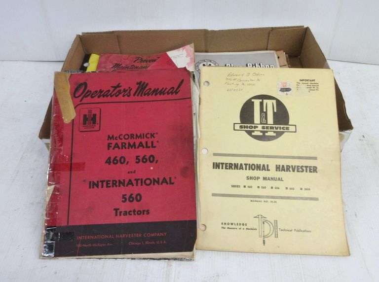 (11) Vintage tractor operators manuals and books, include: John Deere ...