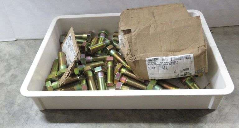 (60) Large size SAE bolts, each 1 1/4-12" x 4"H, hex head cap screw ...