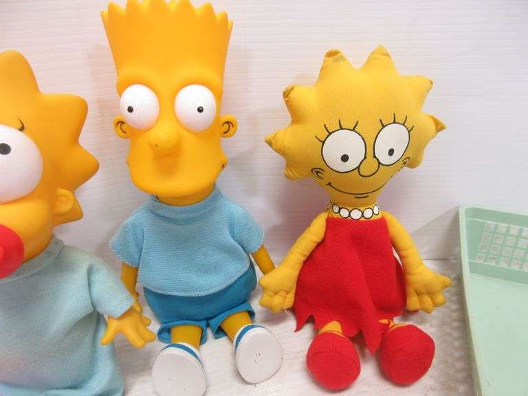 Bart, Lisa, and Maggie Simpson Dolls, includes: 1990 Maggie sucks ...