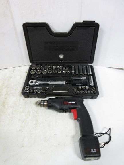 Craftsman ratchet and socket set in box, Craftsman hammer, (2) handi ...