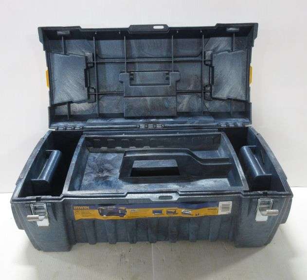Irwin heavy duty toolbox, comes with top tray, two end containers, end ...