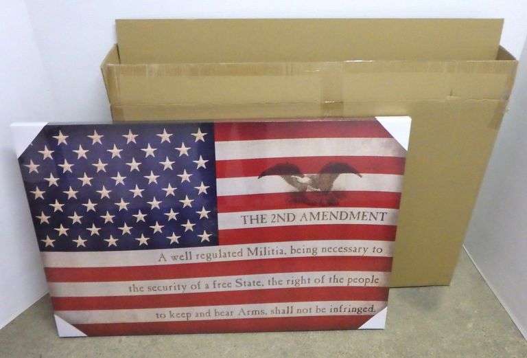 (6) "The Second Amendment Flag" wall art for man cave or cabin, US flag ...