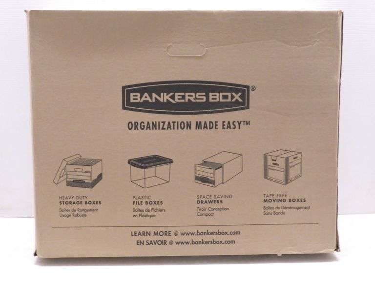 Case of (12) Bankers Boxes, Item No. 00703 letter/legal size with lift ...