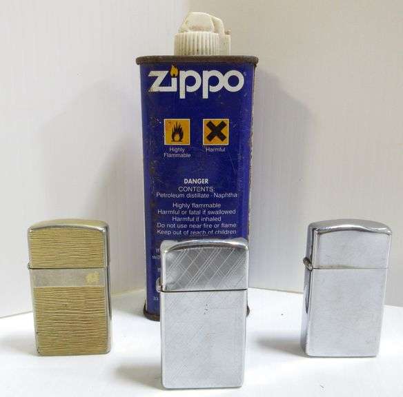 (3) Older small Zippo lighters, IIII-IIII, III-III, II-II, and Zippo ...