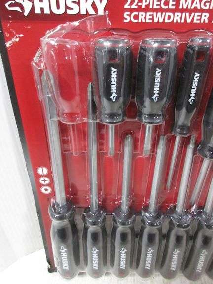 Husky 22-piece magnetic screwdriver set, magnetic tip, soft grip ...
