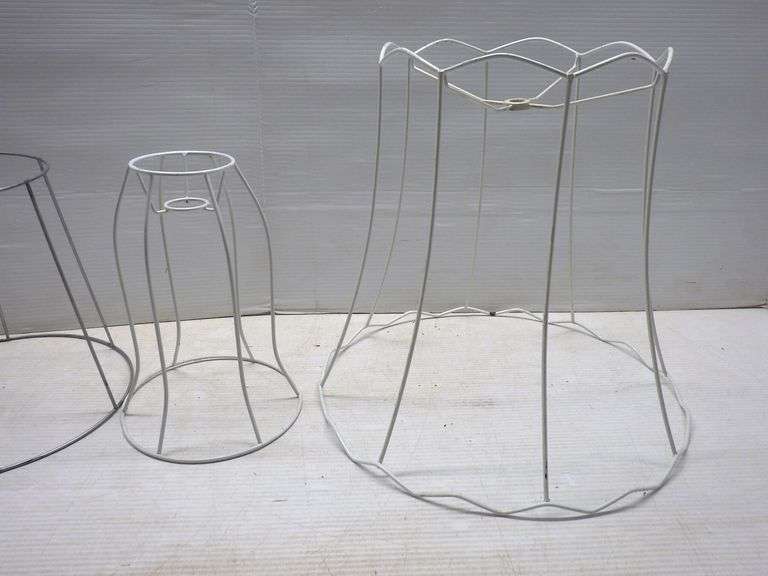 (6) Older wire lamp shade forms of various shapes and sizes, up to 13"H ...
