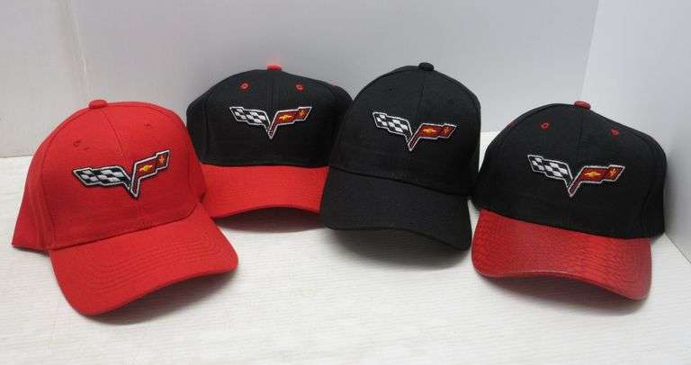 (4) Corvette logo baseball caps, various colors, NWT - Albrecht Auction ...