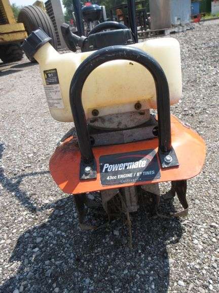 Powermate Gas Rototiller, 43cc Engine, 8" tines - Albrecht Auction Service