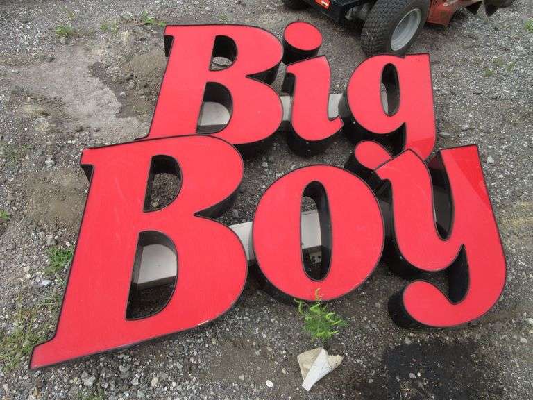 Big Boy sign, lights up with 110V, two pieces- approx. 60"W x 26"D x 66 ...