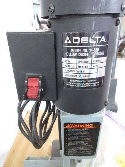 Delta model 14-650 hollow chisel mortiser, 1/2 HP, 3400 RPM, has 1/4 ...