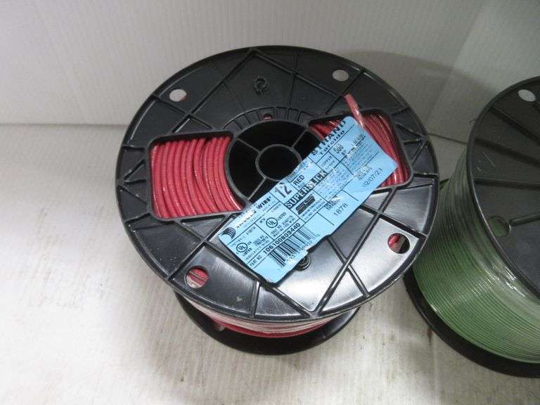 (3) Encore wire 12-AWG stranded rolls, black, red, and green, 500' roll ...