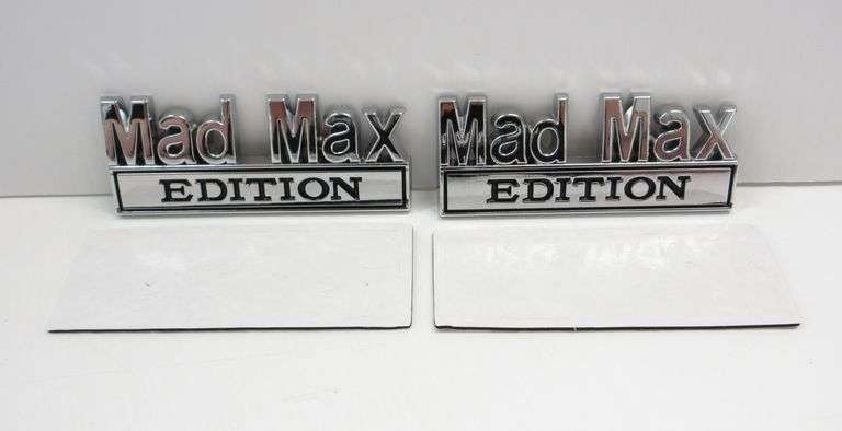 (2) Mad Max Edition vehicle emblems, 3 1/4"W, in new condition ...