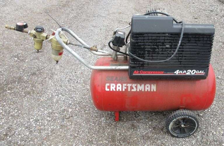 Craftsman air compressor, 4 HP, 20-Gallon - Albrecht Auction Service