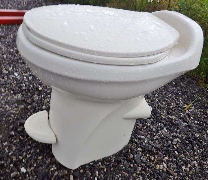 Thetford aqua-magic style toilet for RV, bone color with porcelain bowl ...