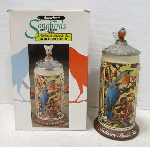 Budweiser American songbirds beer stein bluebird 1st in series from ...