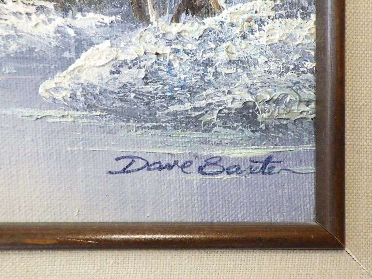 Original Dave Baxter contemporary oil painting, signed and framed, 17" x 15", very good ...