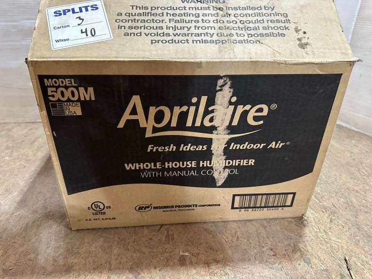 AprilAire Model 500M Whole House Air Humidifier, Never Used - Albrecht ...