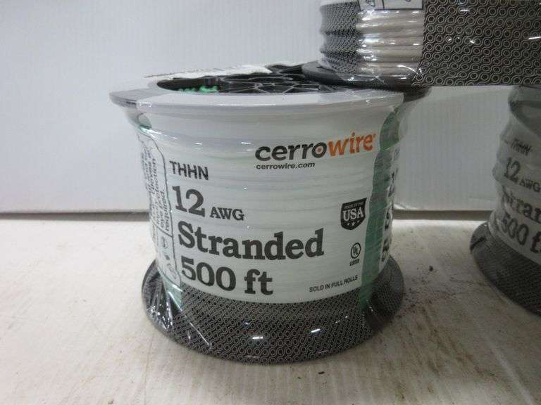 Cerro wire 12 AWG stranded 500' roll, THHN wire, (3) rolls, black ...