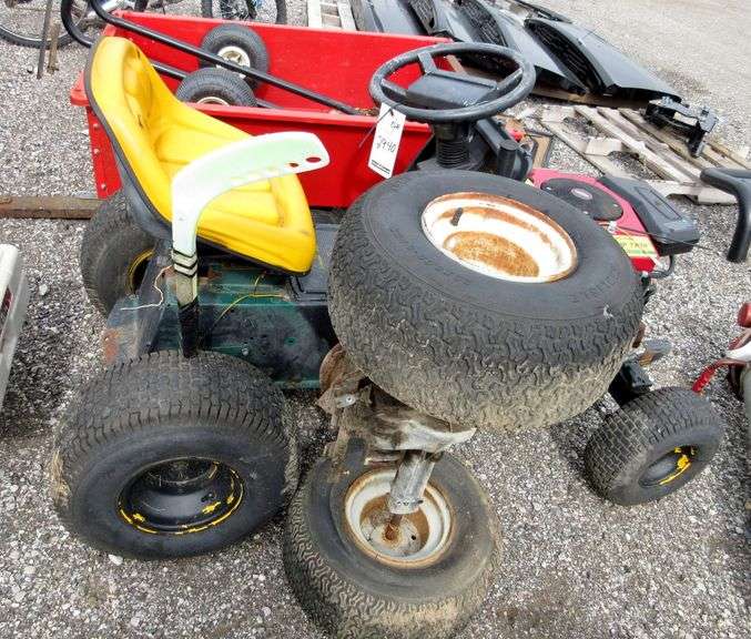 Yardman riding lawn mower with extra axle, motor has compression, for ...