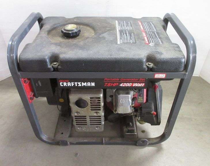 Sears-Craftsman 4200W portable generator, 7.8 HP, 24"W x 15"D x 20"H ...