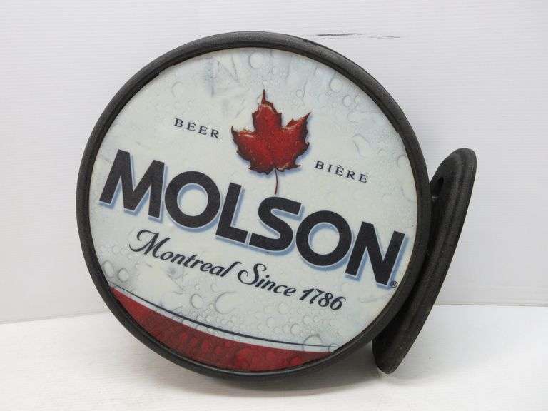 Molson sign, 19 1/2" x 18 1/2"H, great - Albrecht Auction Service